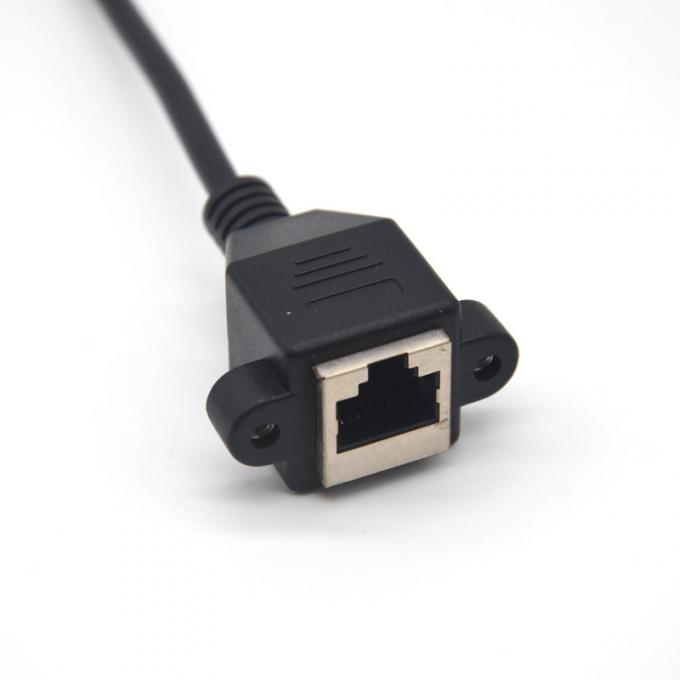 YDR Panel Mount Cables , 21.8mm Panel Mount Rj45 Extension Cable