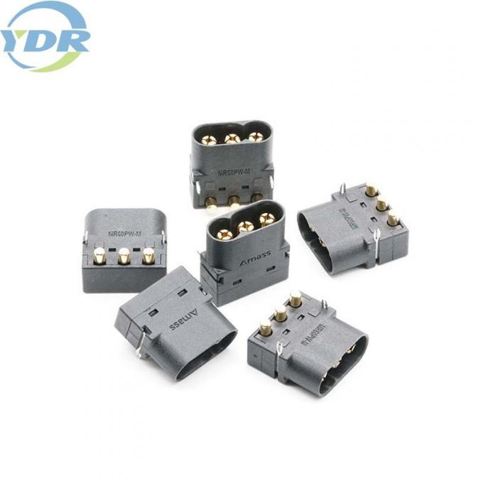 Black Straight MR60 Connector 180 Degree 3 Pin PCB Wire To Board ...
